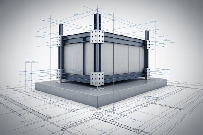 Diseñaré la base de edificios modulares, estructura prefabricada ...