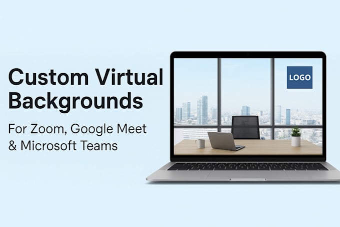 Design custom hd zoom and google meet virtual background with logo, 3d ...