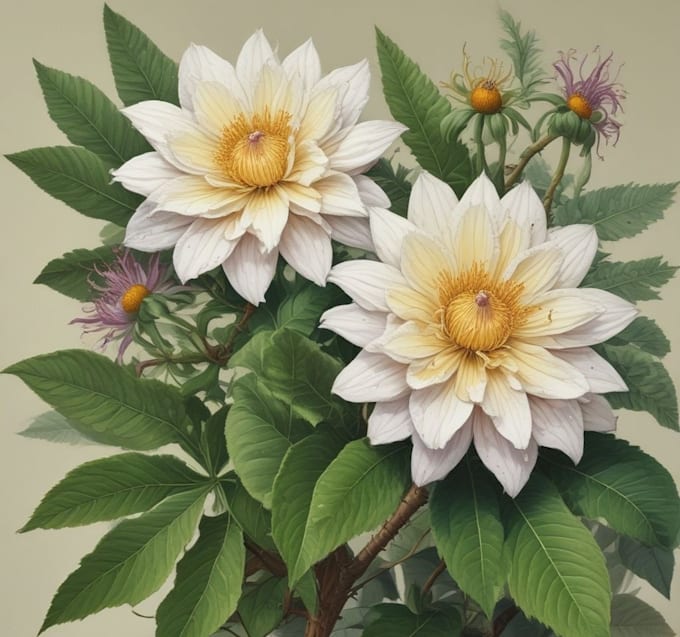 Create a realistic botanical drawing by Tyreellerssy | Fiverr