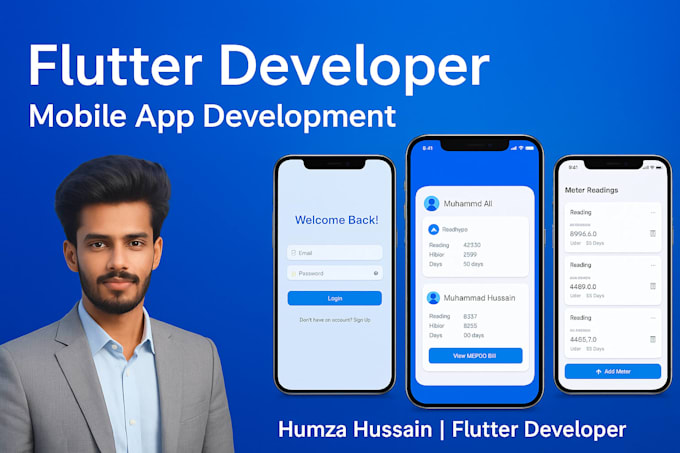Develop flutter mobile apps for android and ios by Humza_hussain_3 | Fiverr