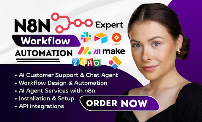 Realizaré automatización con n8n, flujo de trabajo con n8n, agente de ia con n8n, zapier ...