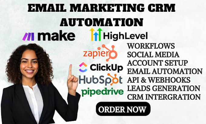 Gohighlevel white label clickup, automation workflow, make com, n8n io ...