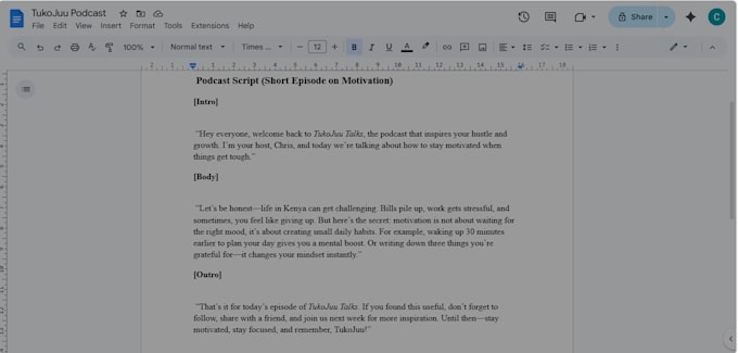 Write scripts and notes for your podcast by Chriskariuki200 | Fiverr