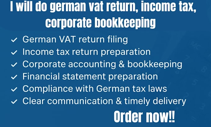 Do german vat return, income tax, corporate bookkeeping by Friedrich_az ...
