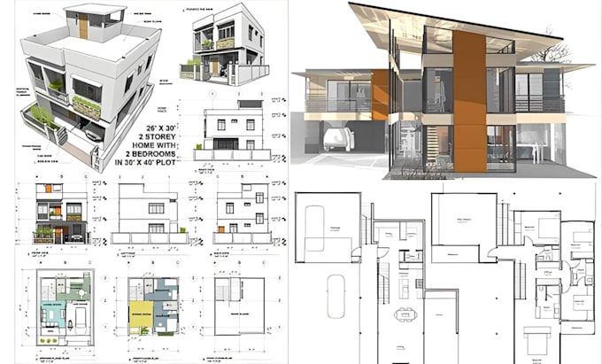 Revit 3d bim cad model revit architecture design floor plan elevation ...