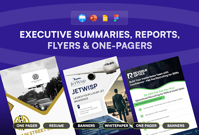 Create executive summary, report, flyer, and one pager by Ppt_fusion ...