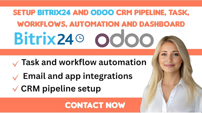 Setup bitrix24 and odoo crm pipeline task, workflows, automation and dashboard by Debracrme | Fiverr