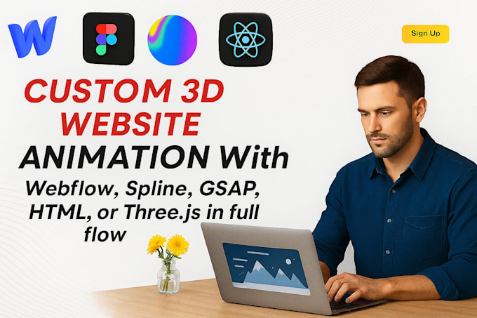 3d interactive website animations, webflow, wordpress, three js, gsap ...