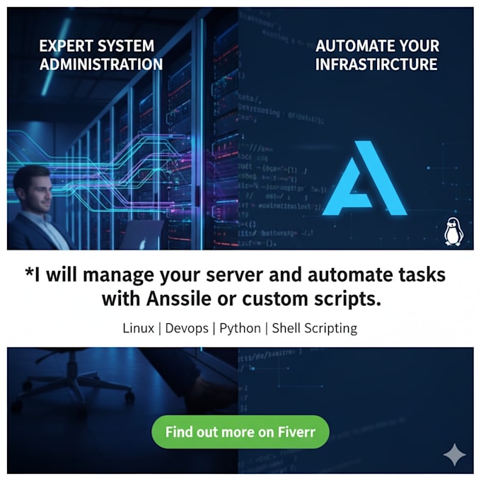 Manage your server and automate tasks with ansible or scripts by N0tamod | Fiverr