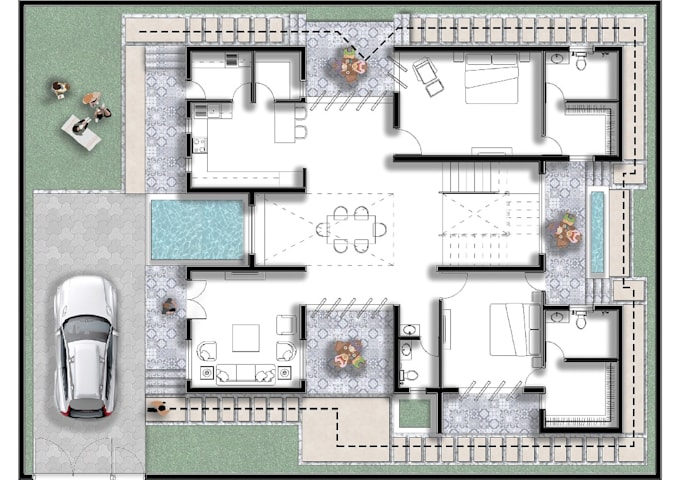 Design 2d 3d house floor plan redesign autocad drawing roof stamp ...