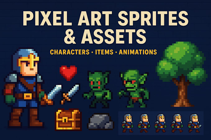Design pixel art sprites and animations for your indie game by Its_sahb ...