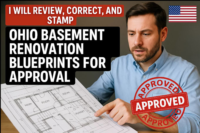 Review, correct, and stamp ohio basement renovation blueprints for ...