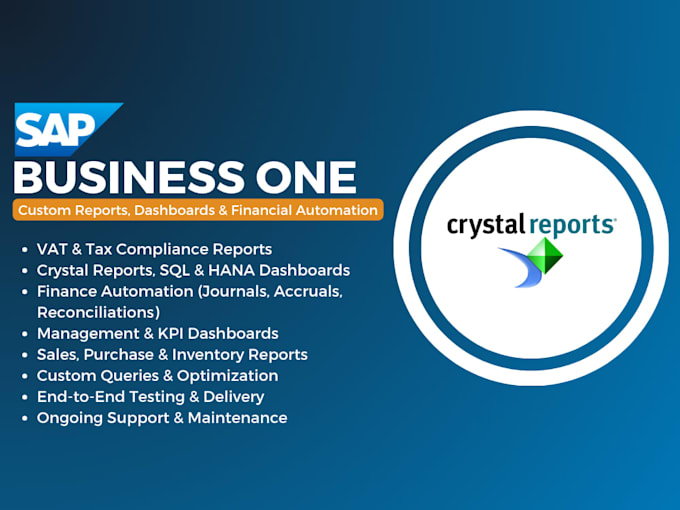 Create sap b1 custom vat crystal reports, dashboards, and financial ...