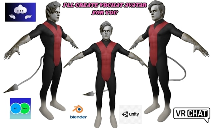 Create or upload vrchat avatar, vrc avatar, vr character, furry avatar ...