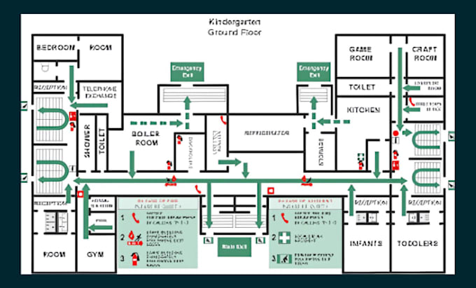 Design emergency evacuation plan, fire escape diagram, map for your ...