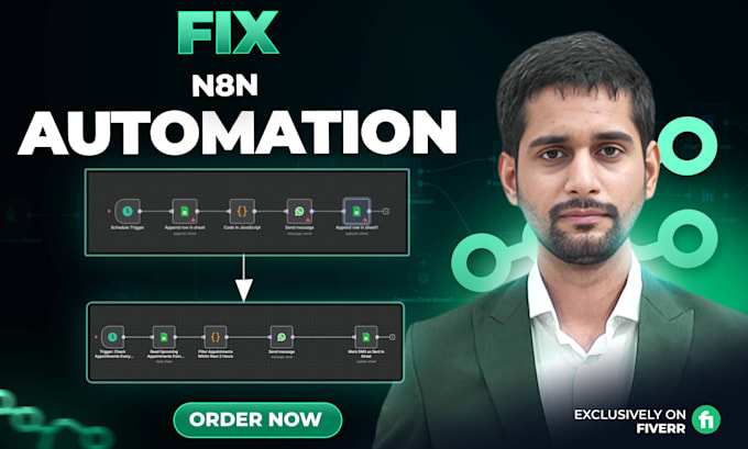 Debug, fix, optimize your n8n automation workflows by Moosakhuwaja | Fiverr