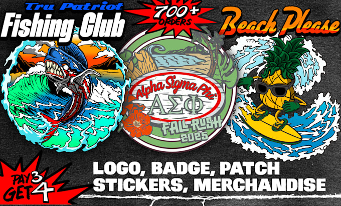 Do vintage t shirt design, badge, logo in hand drawn style by ...