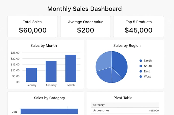 Excel-dashboards erstellen und berichte automatisieren