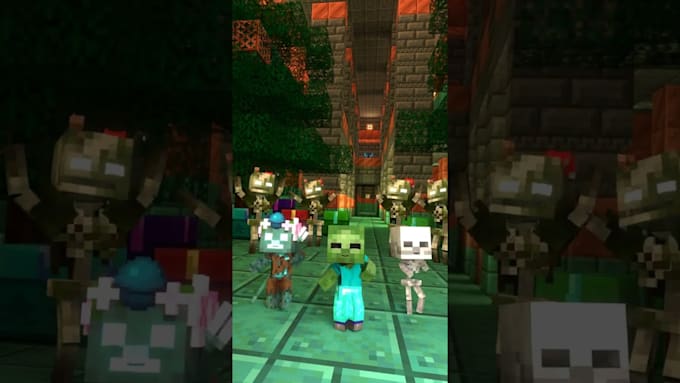 Create high quality 3d minecraft animation, short, intro, cinematic ...