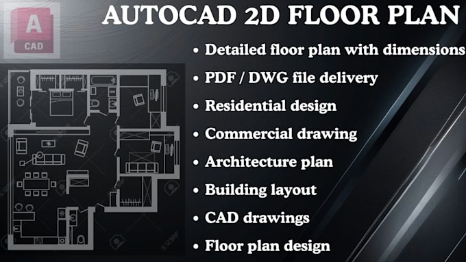 Create professional autocad 2d floor plans by Abubakarg0786 | Fiverr
