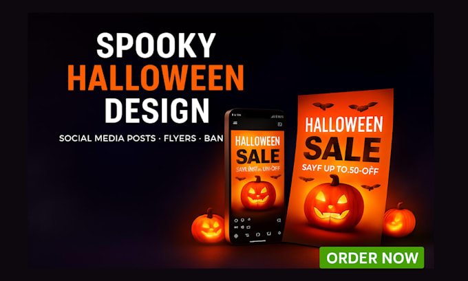 Create spooky social media posts flyers and banners for your business ...