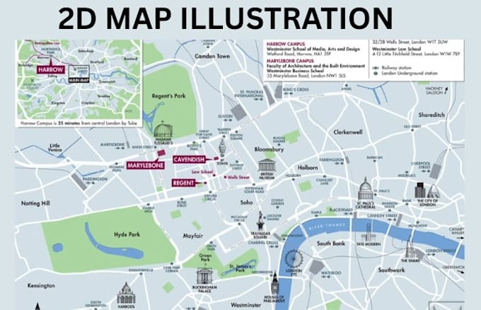 Do 2d landscape map illustration fantasy cartography map 2d isometric ...