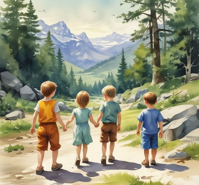 Watercolor children story book illustration by Danielawson | Fiverr