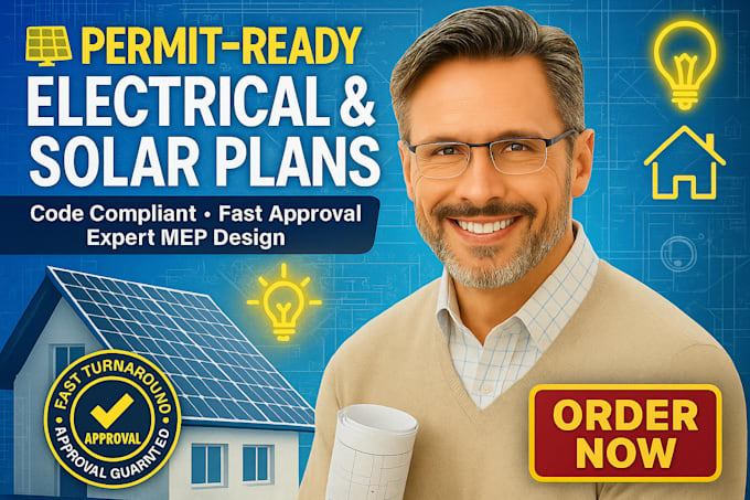 Electrical design, solar permit plans , load calculation and renewable mep plans by ...