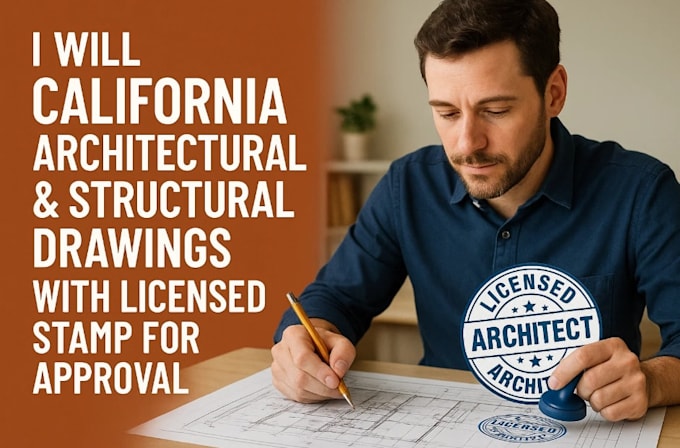 California architectural and structural drawing with licensed stamp for ...