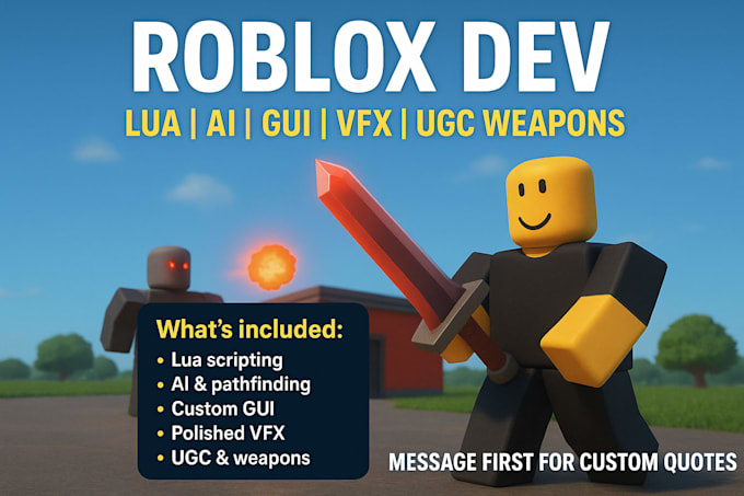 Be your expert roblox developer game ai lua scripter gui vfx ugc model ...