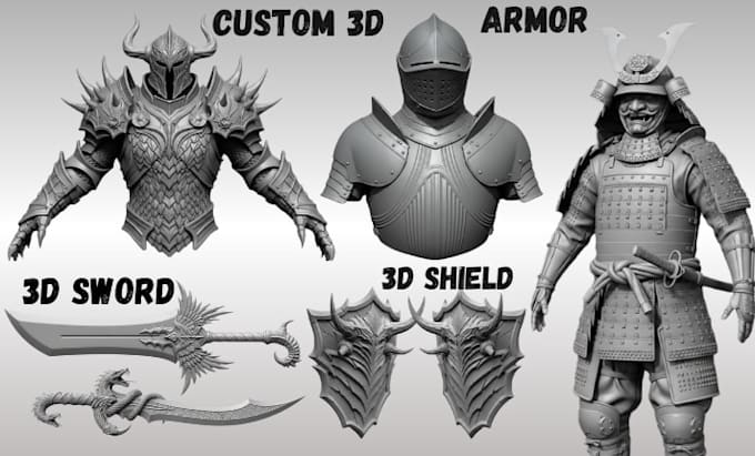 Sculpt realistic 3d armor, cosplay, wearable armor, 3d helmet for 3d ...