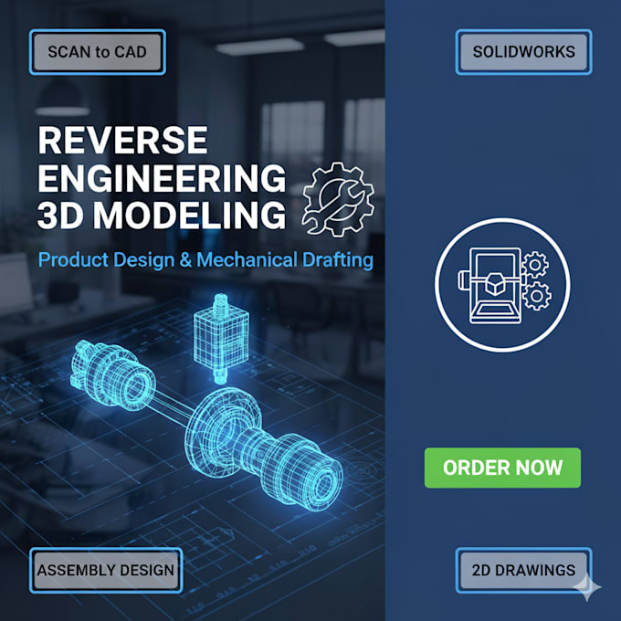 Reverse engineering 3d cad conversion mechanical technical drafting by Stevens_j_ohn | Fiverr