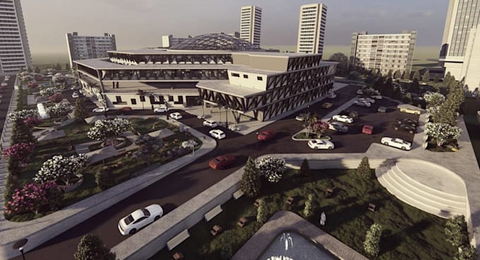 Model3d urban development,mall design,rv park,building exterior ...