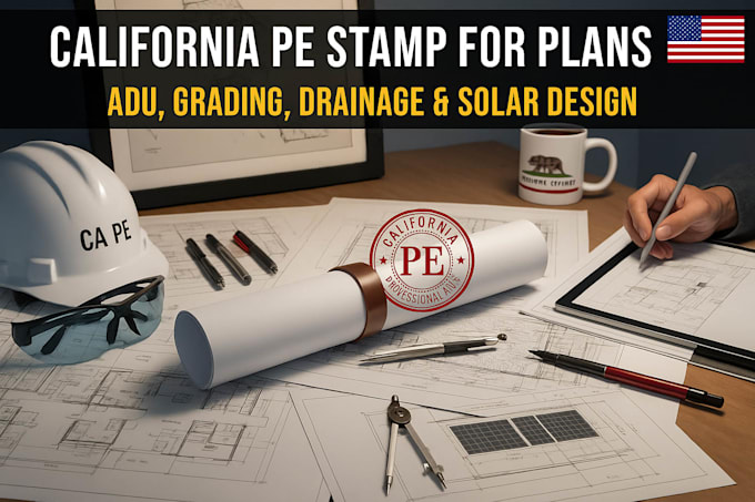 California pe stamp for adu, grading, drainage and solar plans by ...