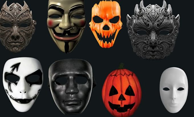 Design realistic helmet 3d mask halloween mask scary mask horror for 3d ...