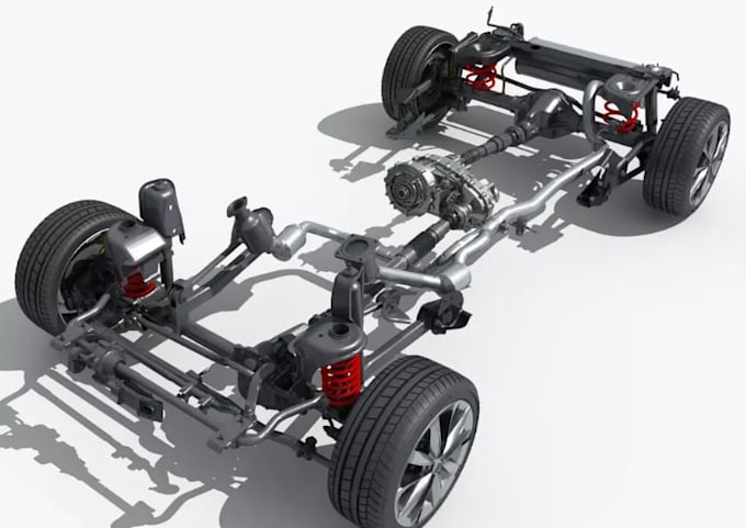 Create 3d car frame,3d car suspension design or engine,vehicle chassis ...