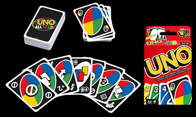 Design card game box uno playing cards board game 3d mockup rulebook ...