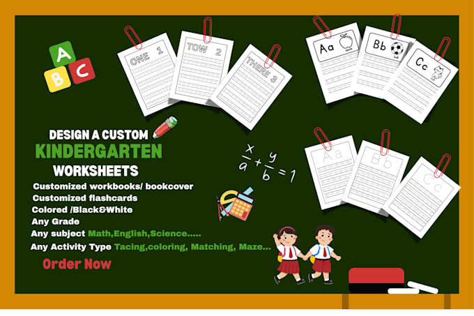 Design professional kindergarten worksheets of any grade by Boubeya ...