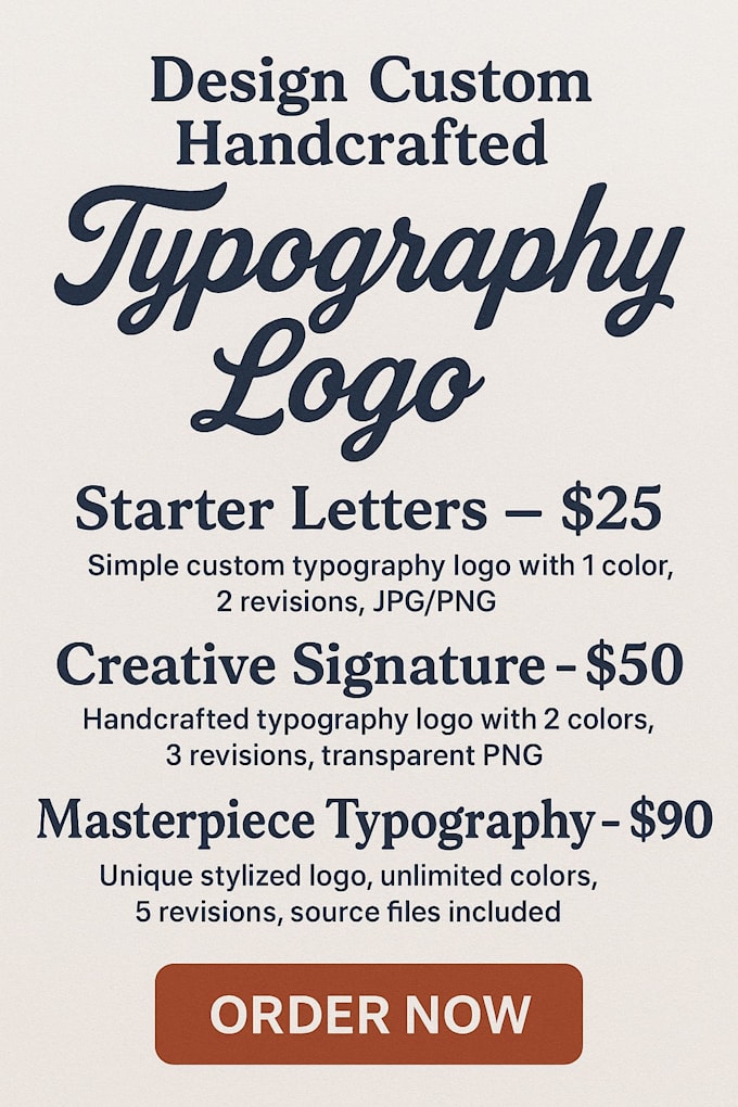 Design custom handcrafted typography logo with creative and stylized ...