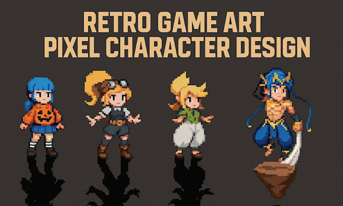Design retro game art pixel character design nft pixel art indie 2d ...