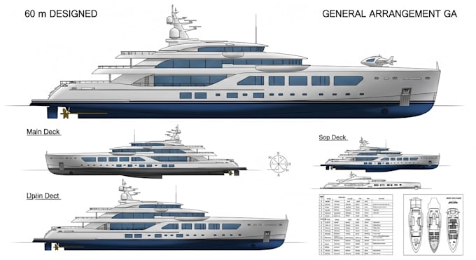 Review and design boat, ship, yatch construction and ga plans as naval ...