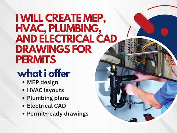 Create mep, hvac, plumbing, and electrical cad drawings for permits by ...