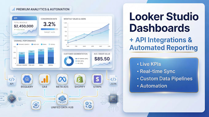 Build a custom google looker studio dashboard by Mrroghani | Fiverr