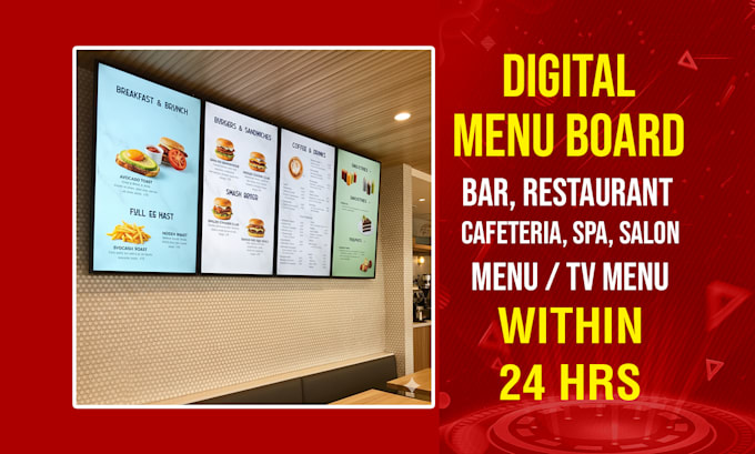 Design digital menu board tv menu for restaurant led menu by Dzignbank ...