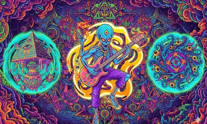 Draw unique trippy psychedelic psychobilic stoner art stoner weed ...