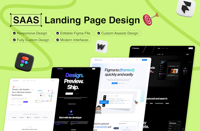 Design a modern saas landing page for startups and tech founders in ...