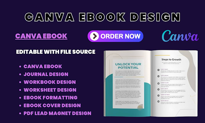 Design editable canva ebook pdf, canva template, lead magnet, workbook ...