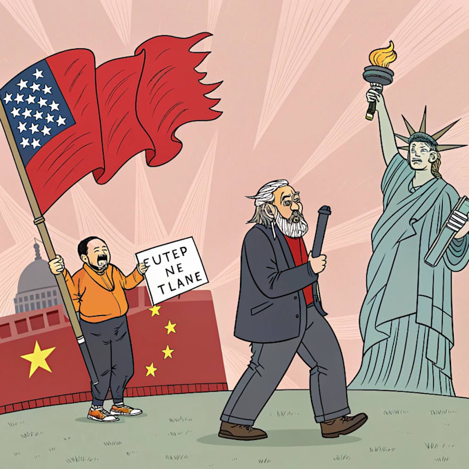 Make a political cartoon art by Gasnereesa | Fiverr