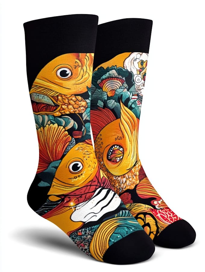 Draw custom and unique socks design by Kenanclough | Fiverr