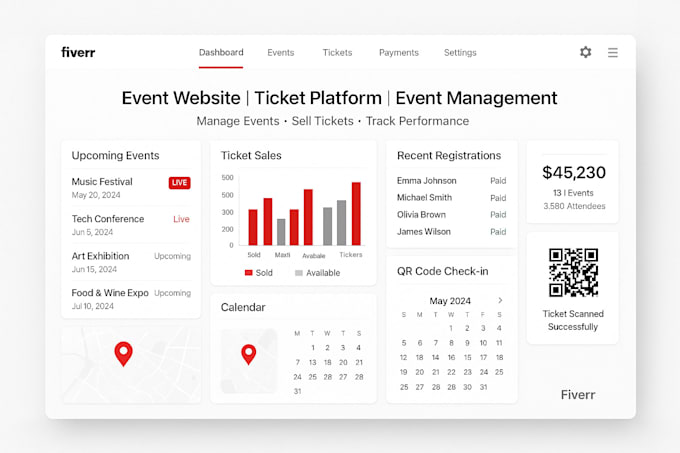 Build an event website, event ticket website, ticket booking system by ...